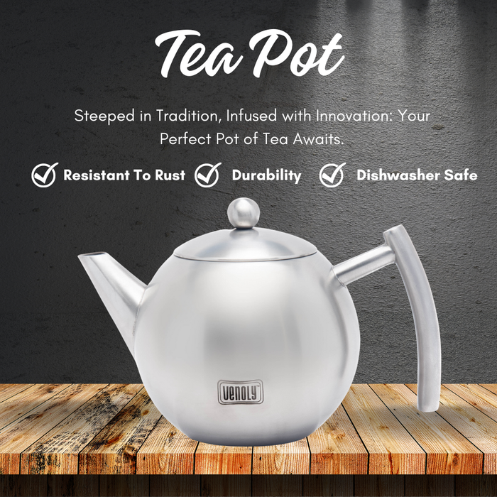 Shop Stainless Steel Tea Pot 1 Liter Online in USA | Venoly