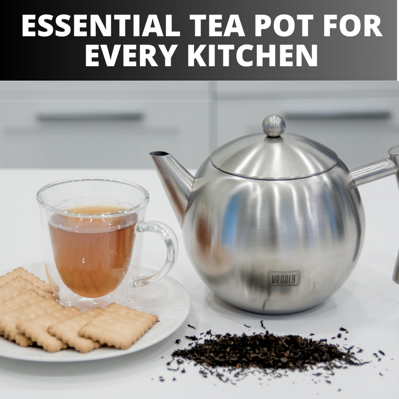 Shop Stainless Steel Tea Pot 1 Liter Online in USA | Venoly