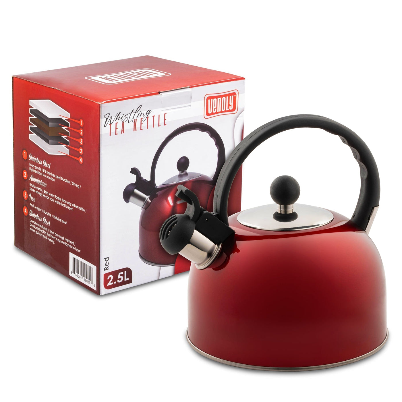 Shop 2.5 Liter Whistling Tea Kettle | Stainless Steel Electric Tea ...